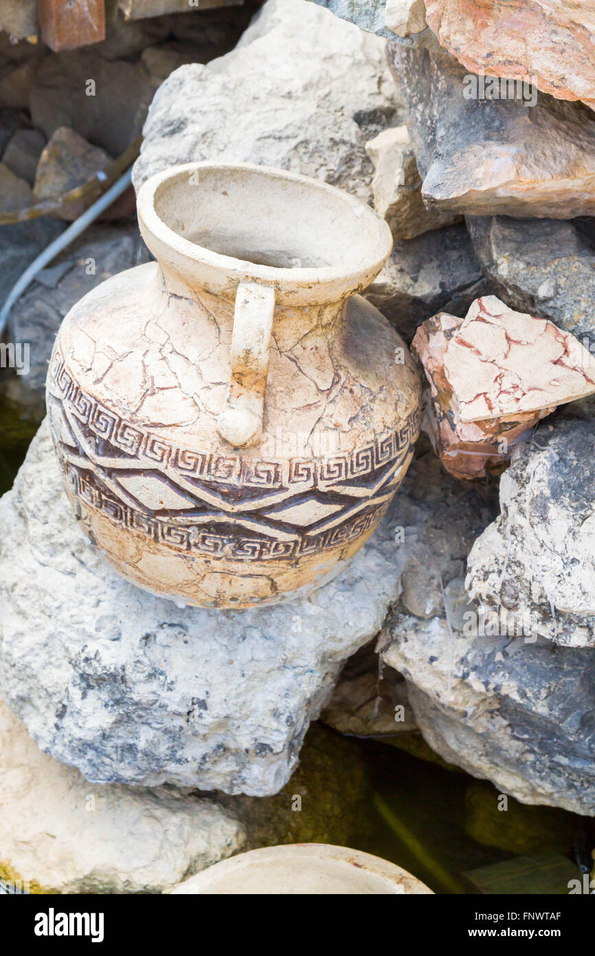 The decoration of ancient vases in stones Stock Photo - Alamy