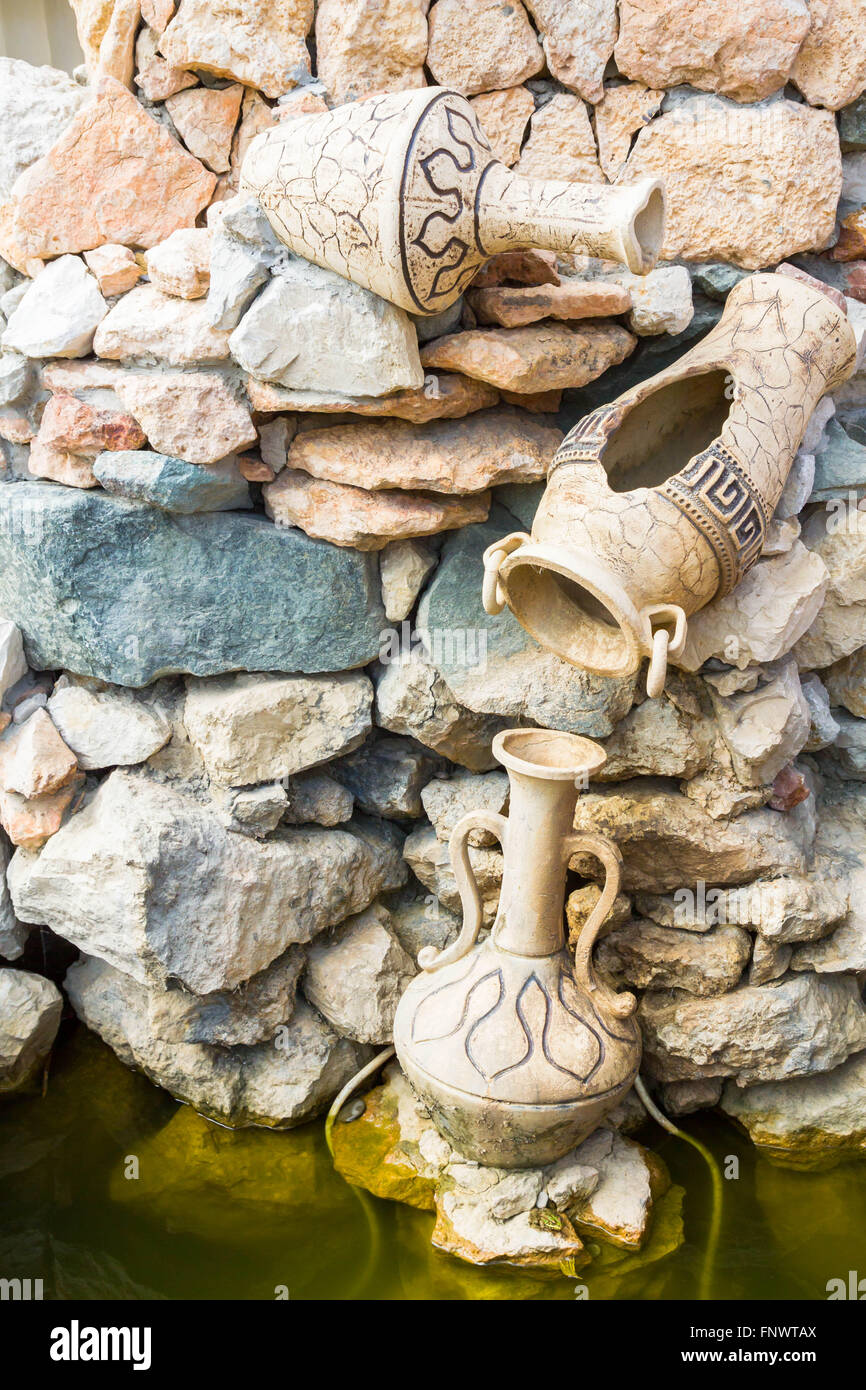 The decoration of ancient vases in stones Stock Photo - Alamy