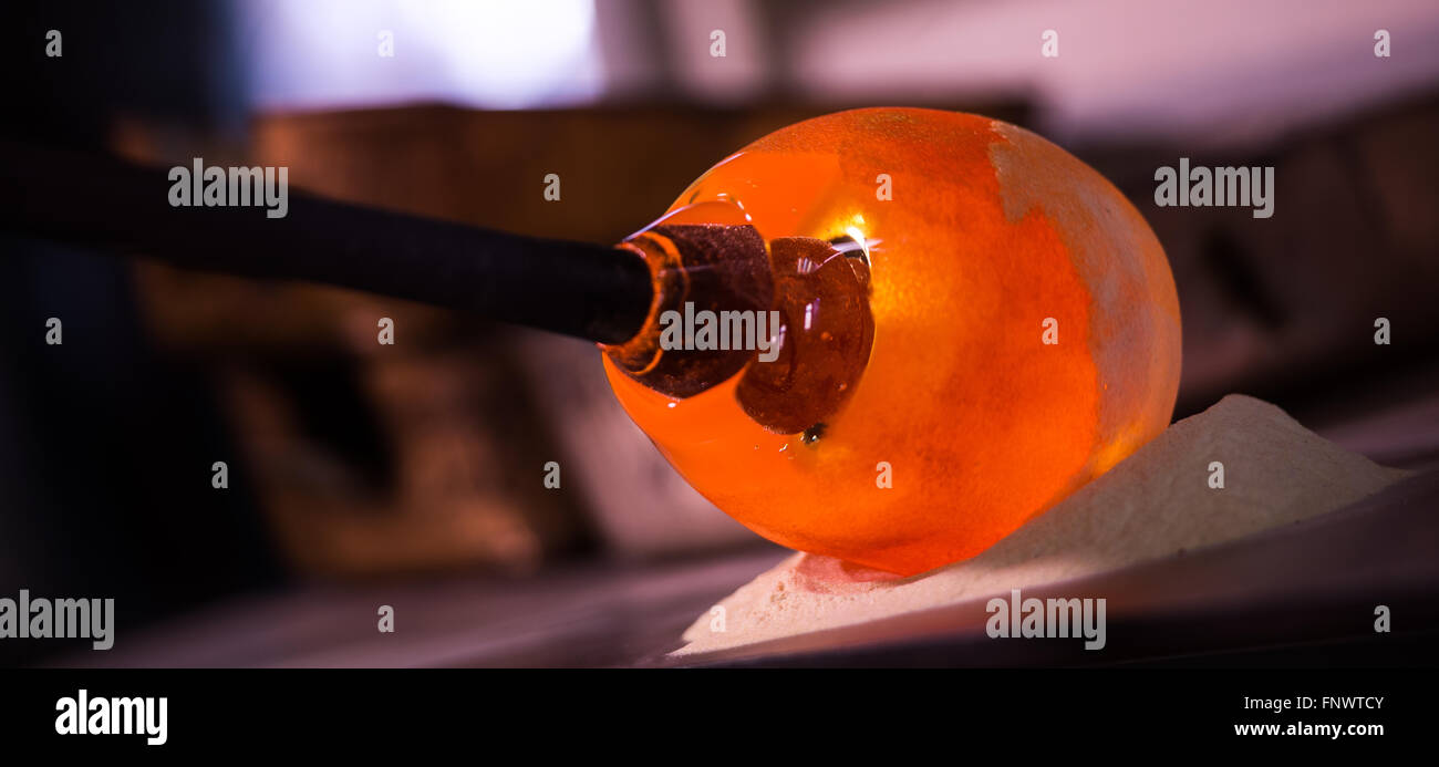 Glass Blower, Glass, Blown Glass Manufacturing Plant Stock Photo - Alamy