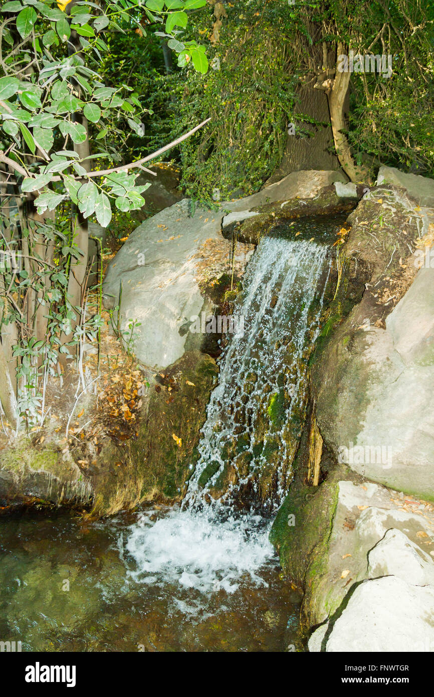 A small waterfall in summer Park Stock Photo - Alamy