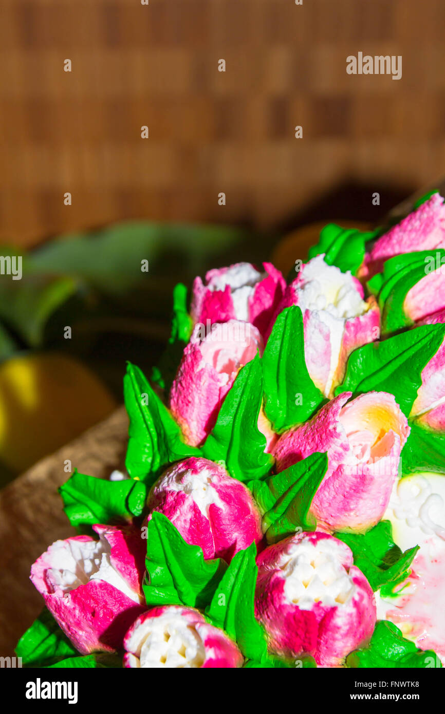 Beautiful cake for March 8 with tulips Stock Photo - Alamy