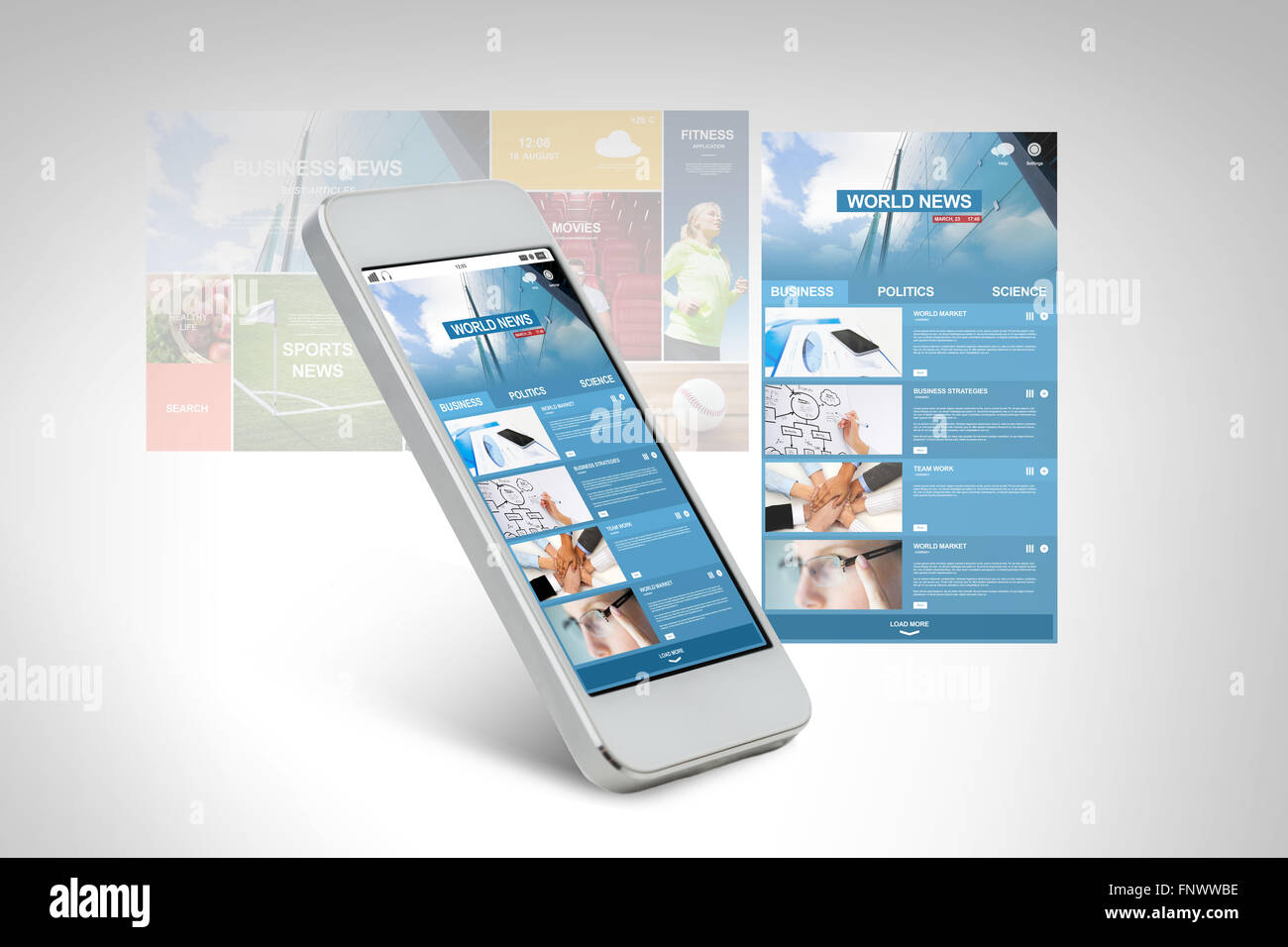 smarthphone with world news web page on screen Stock Photo - Alamy