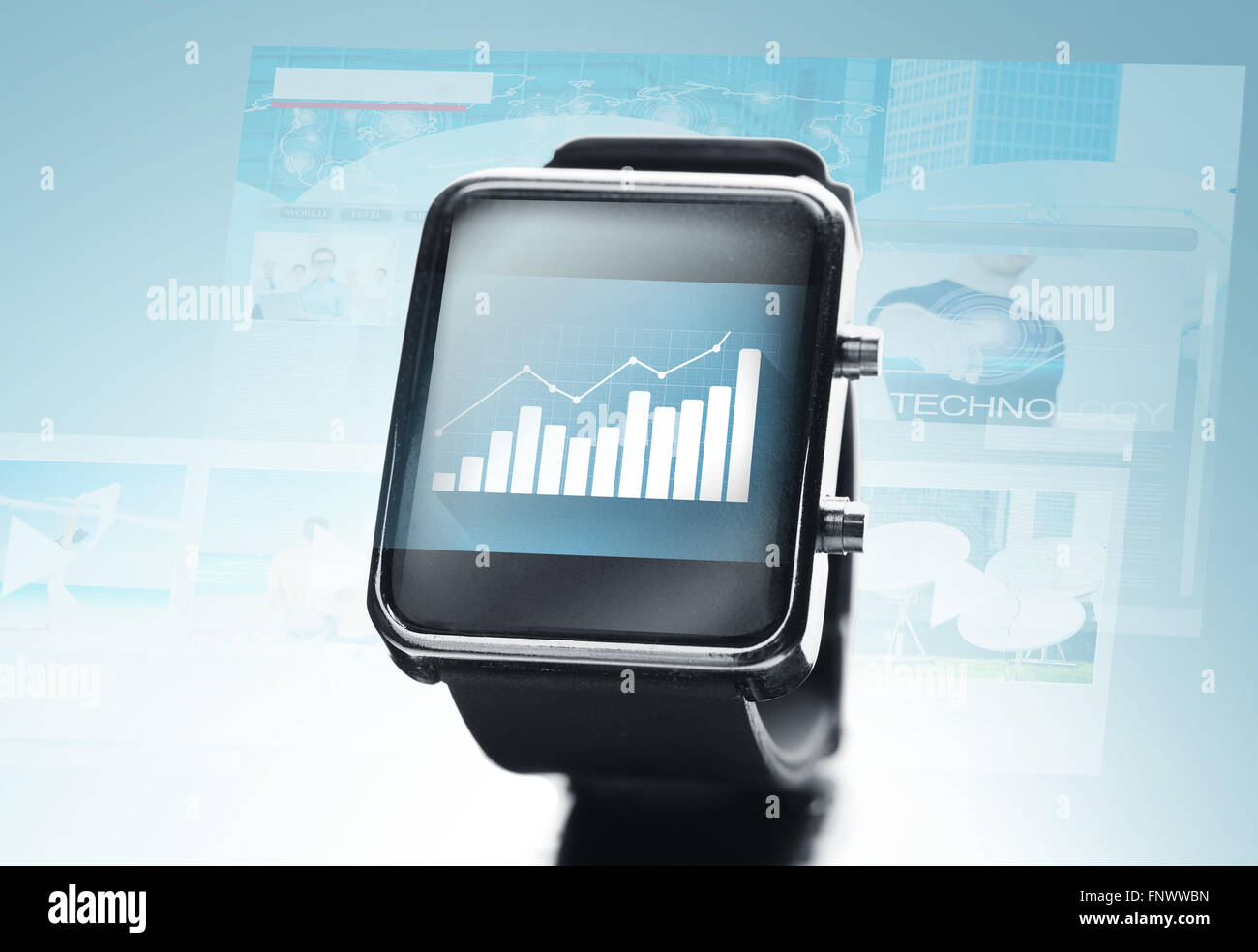 close up of black smart watch Stock Photo - Alamy