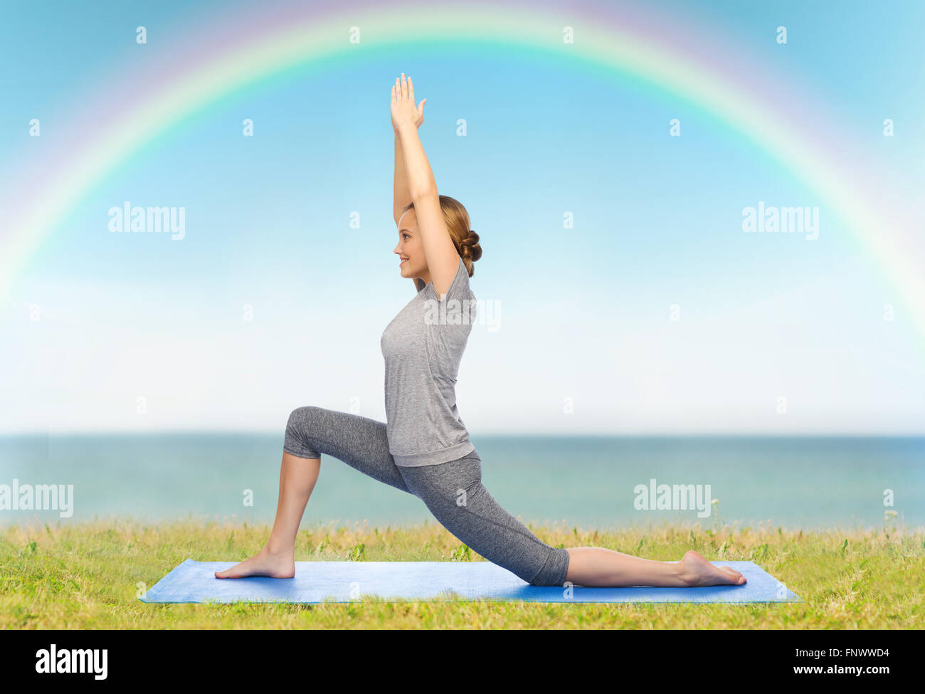 Low lunge twist pose hi-res stock photography and images - Alamy