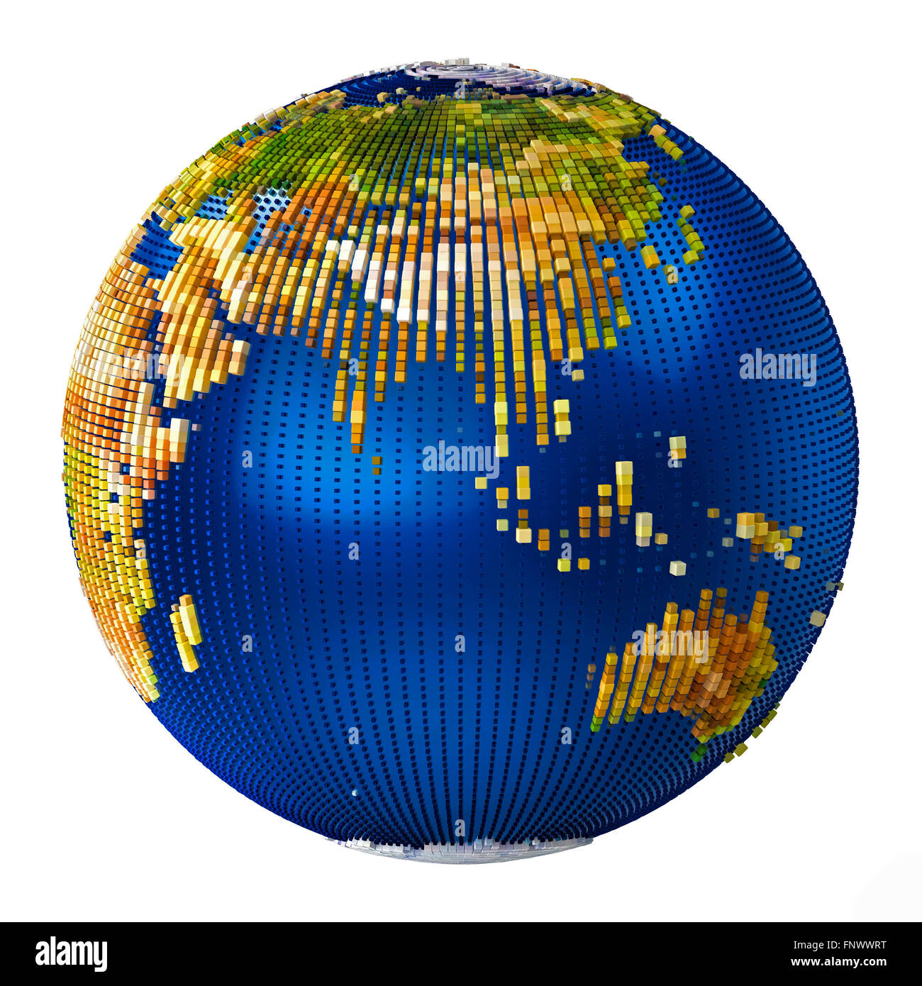 Earth consisting of small cubes Australia Stock Photo - Alamy