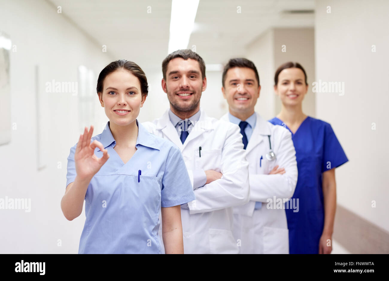 group of happy medics or doctors at hospital Stock Photo - Alamy