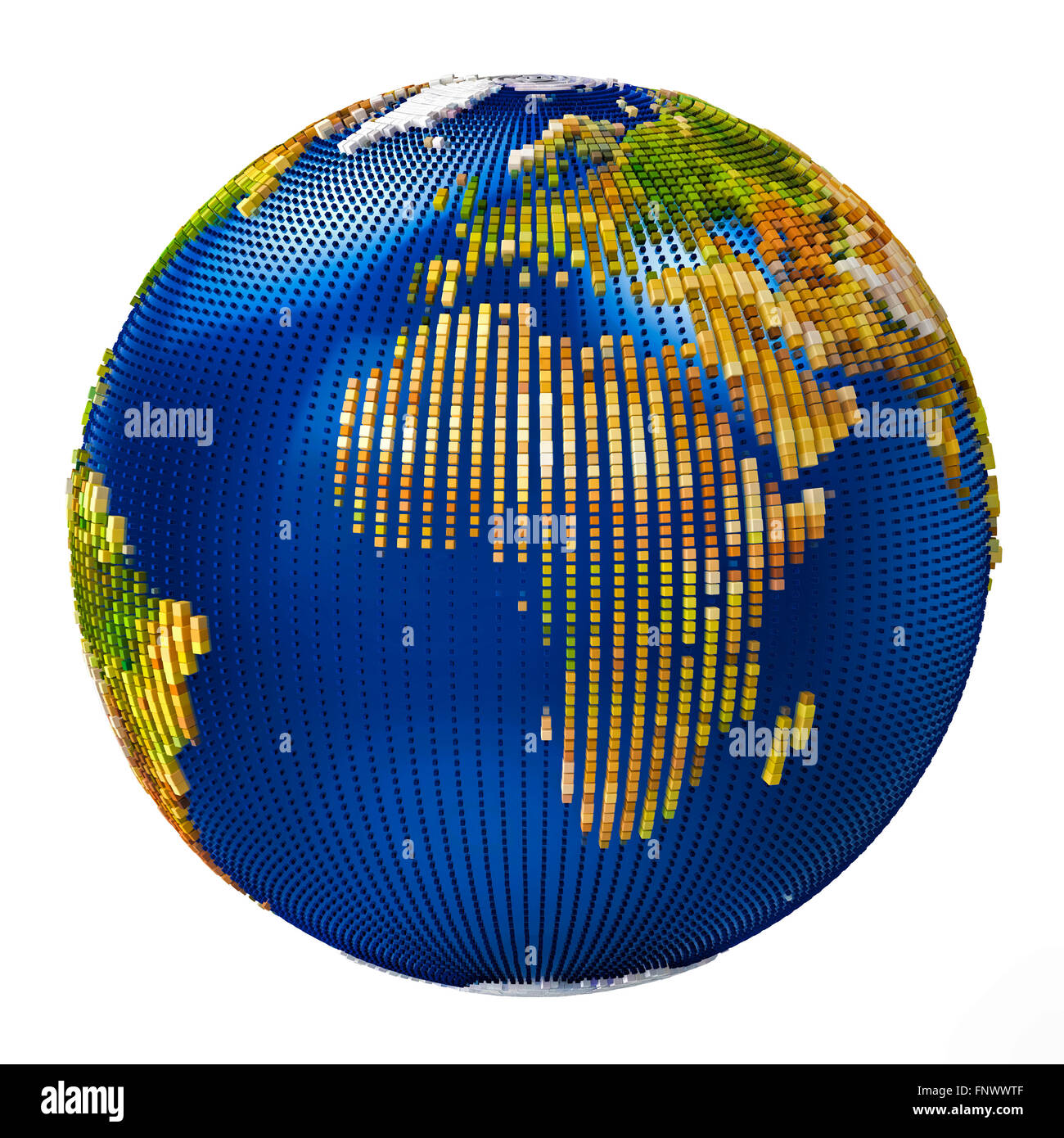 Planet earth and cubes Cut Out Stock Images & Pictures - Alamy