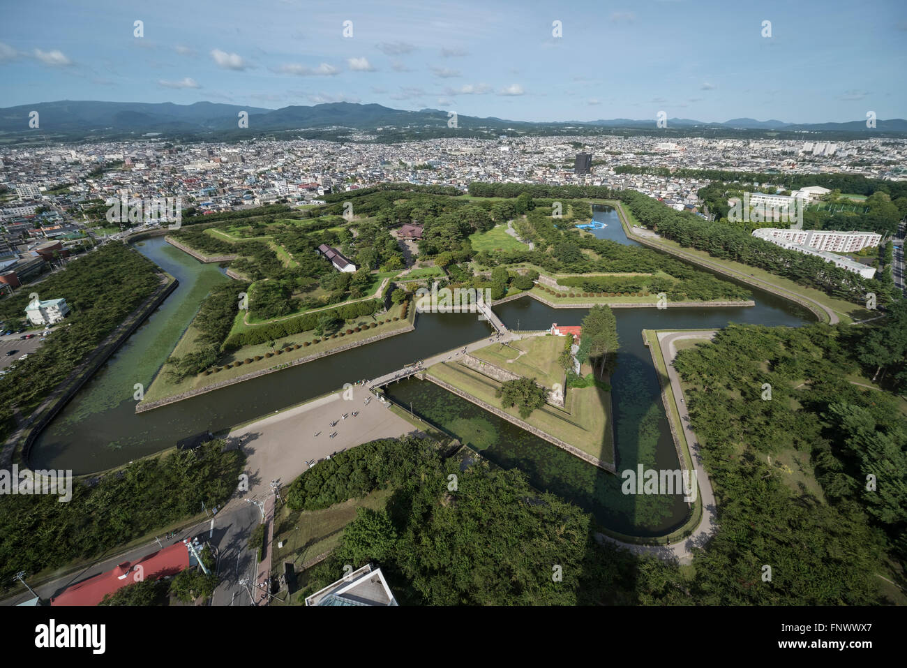View of Goryokaku Park and Fort from Goryokaku Tower, Hakodate ...