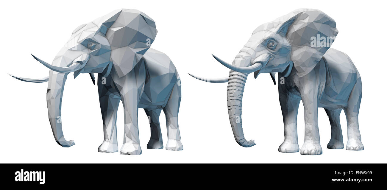 Faceted elephant isolated Stock Photo - Alamy