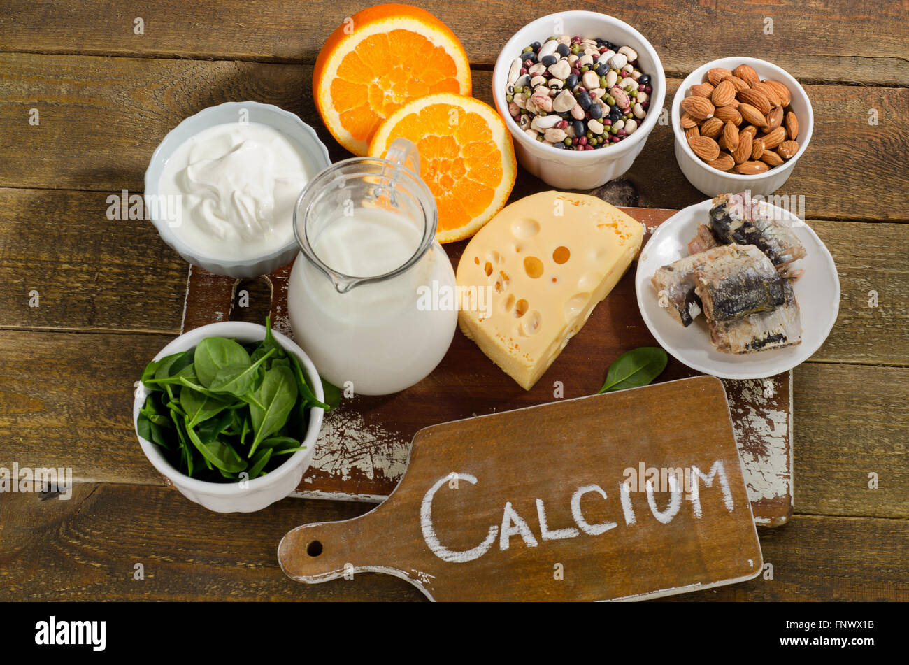 Best Calcium Rich Foods Sources. Healthy eating. View from above Stock ...