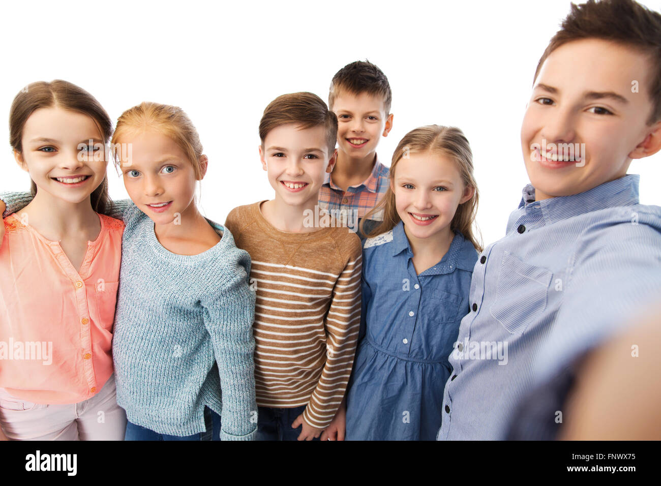 happy children talking selfie Stock Photo - Alamy