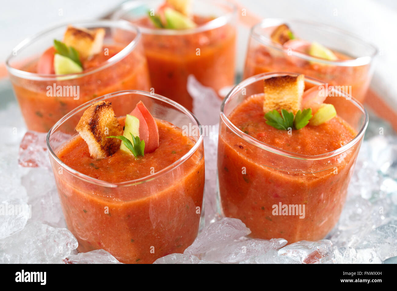 Cold tomato soup Stock Photo - Alamy