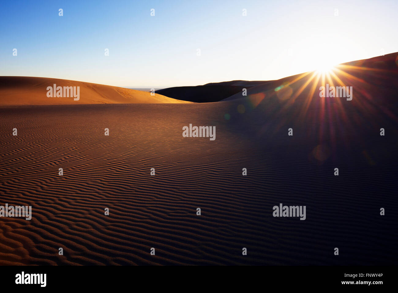 Sunset over Great Sand Dunes National Park, Colorado, USA Stock Photo ...