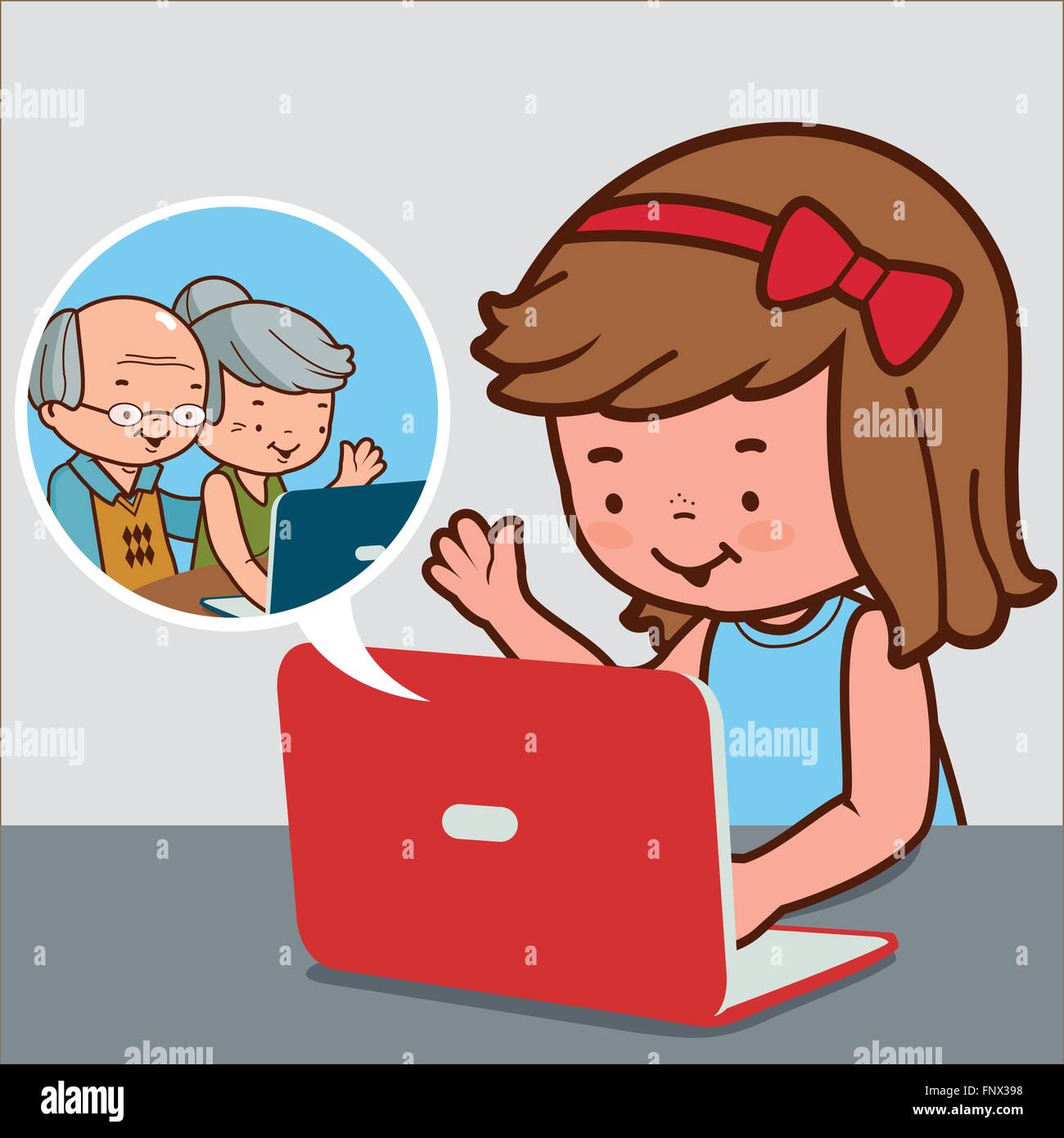 Computer girl illustration Stock Vector Images - Alamy