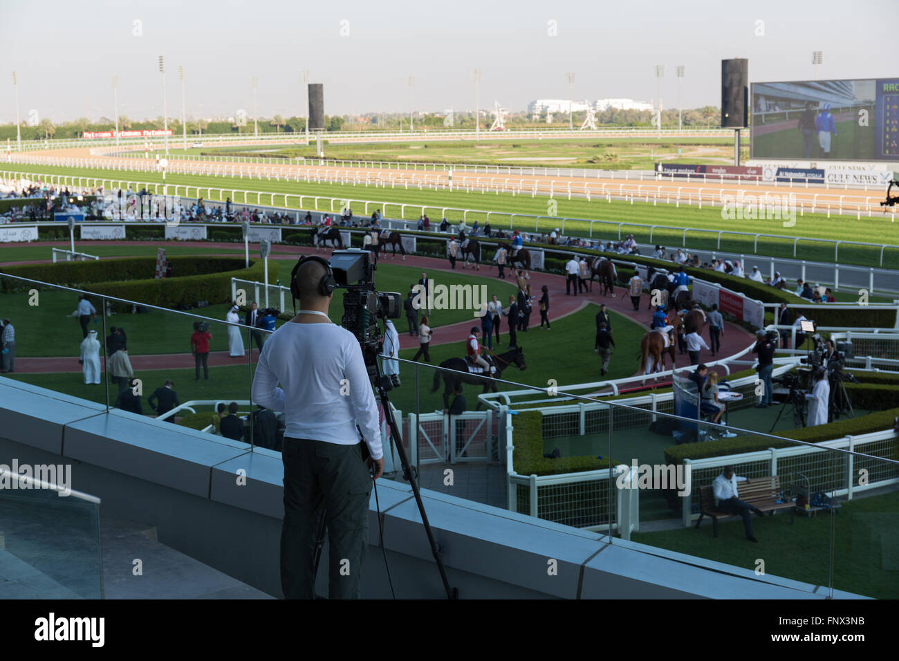 Overlooking the paddock at Meydan racecourse Dubai Stock Photo - Alamy