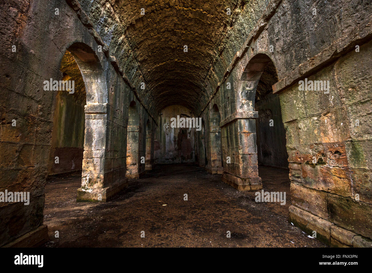 Ancient Roman cisterns at the ancient city of Aptera, in Chania region ...