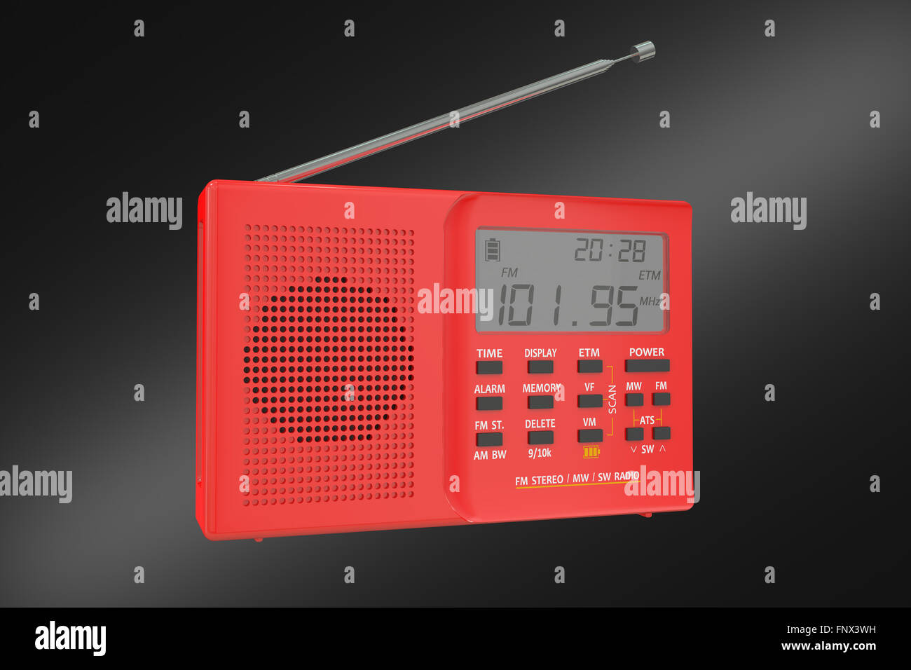 red digital receiver isolated on black background Stock Photo - Alamy