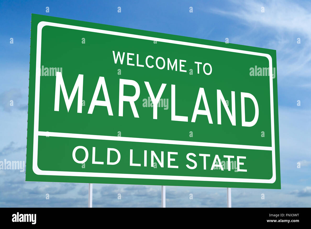 Welcome to Maryland state concept on road sign Stock Photo - Alamy