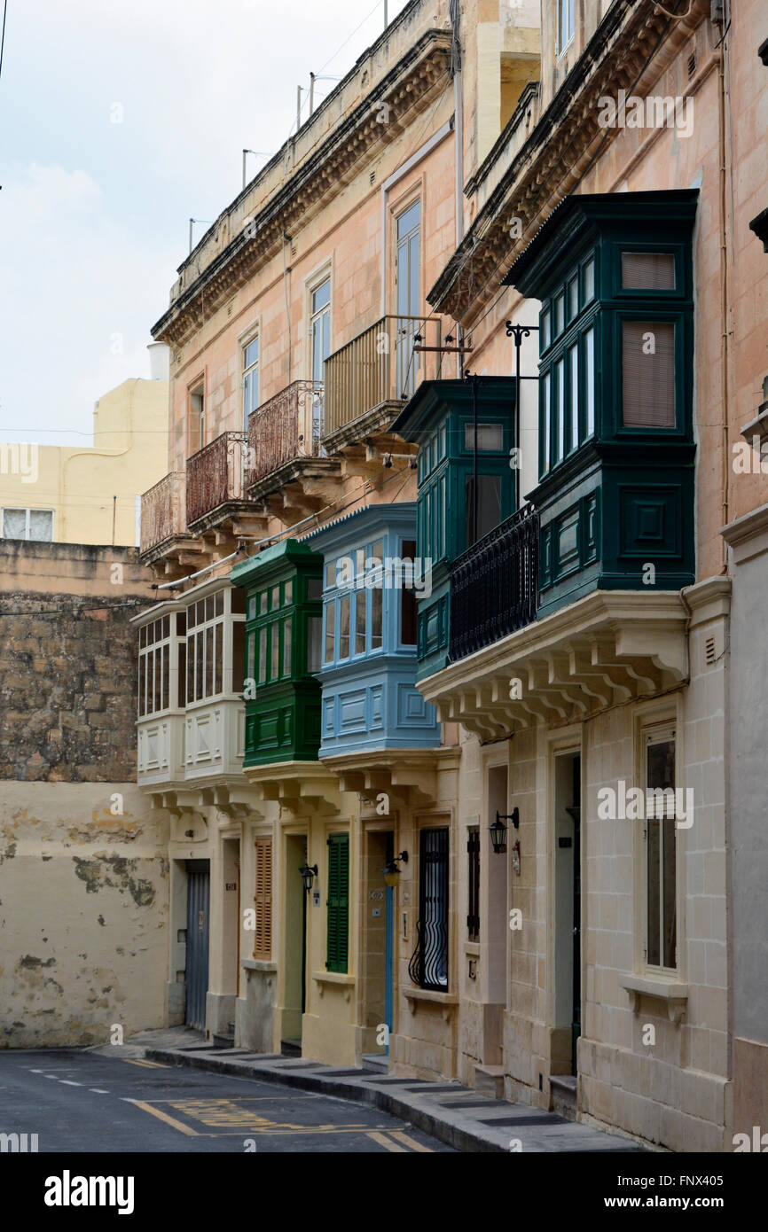 Street in Rabat, Malta with residential buildings Stock Photo - Alamy