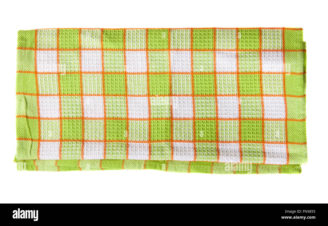 folded checkered napkin on a white background Stock Photo - Alamy