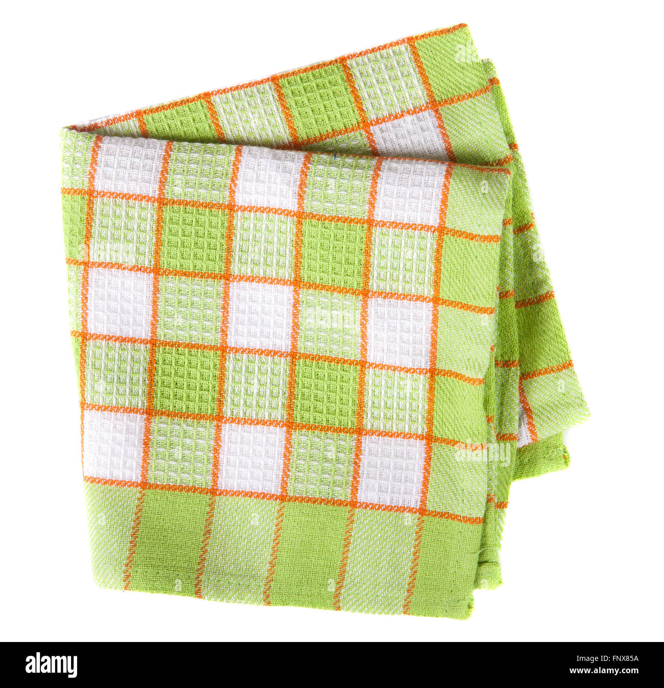 folded checkered napkin on a white background Stock Photo - Alamy