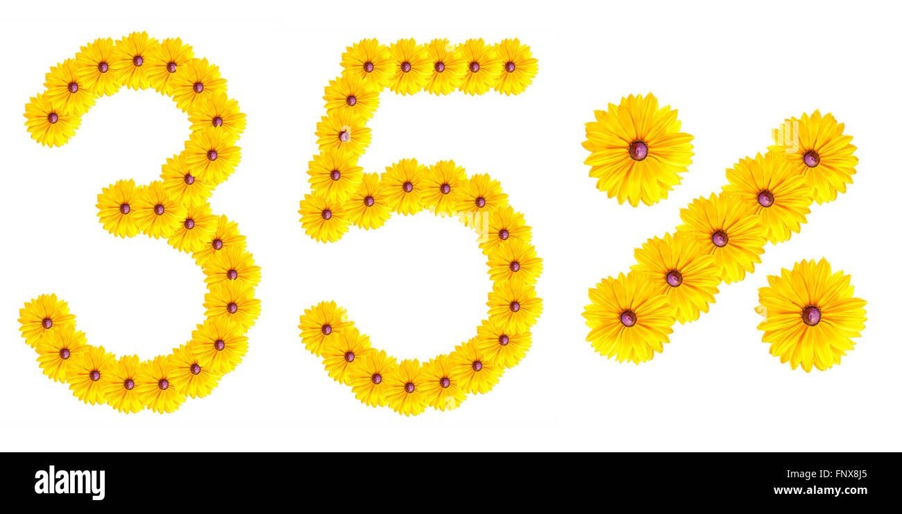 figures 35% of the letters written by flowers Stock Photo - Alamy