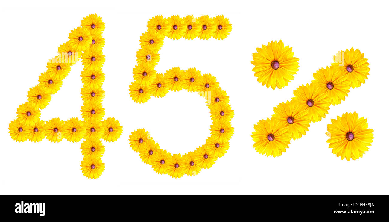 figures 45% of the letters written by flowers Stock Photo - Alamy