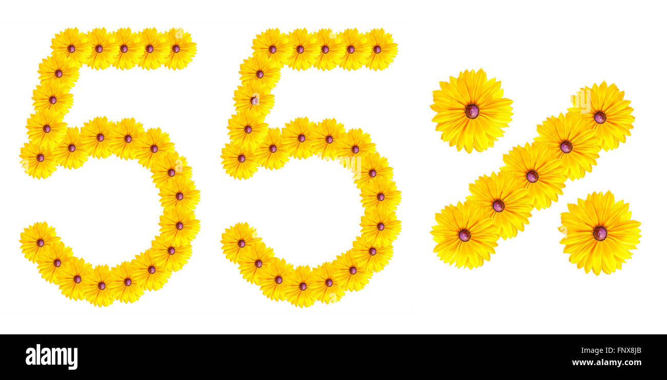 figures 55% of the letters written by flowers Stock Photo - Alamy