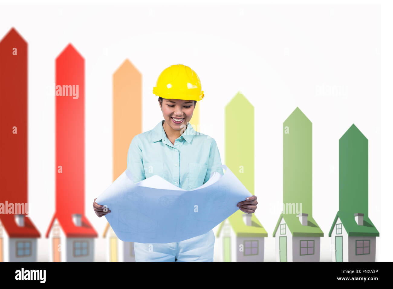 Architect reading plan on green hi-res stock photography and images - Alamy