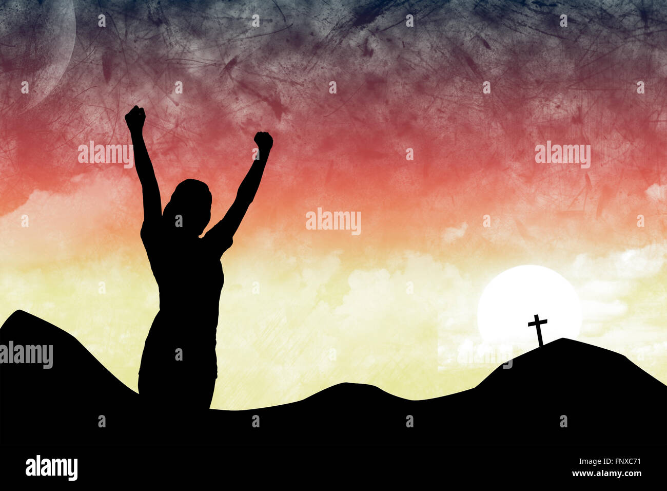 Jesus with arms raised hi-res stock photography and images - Alamy