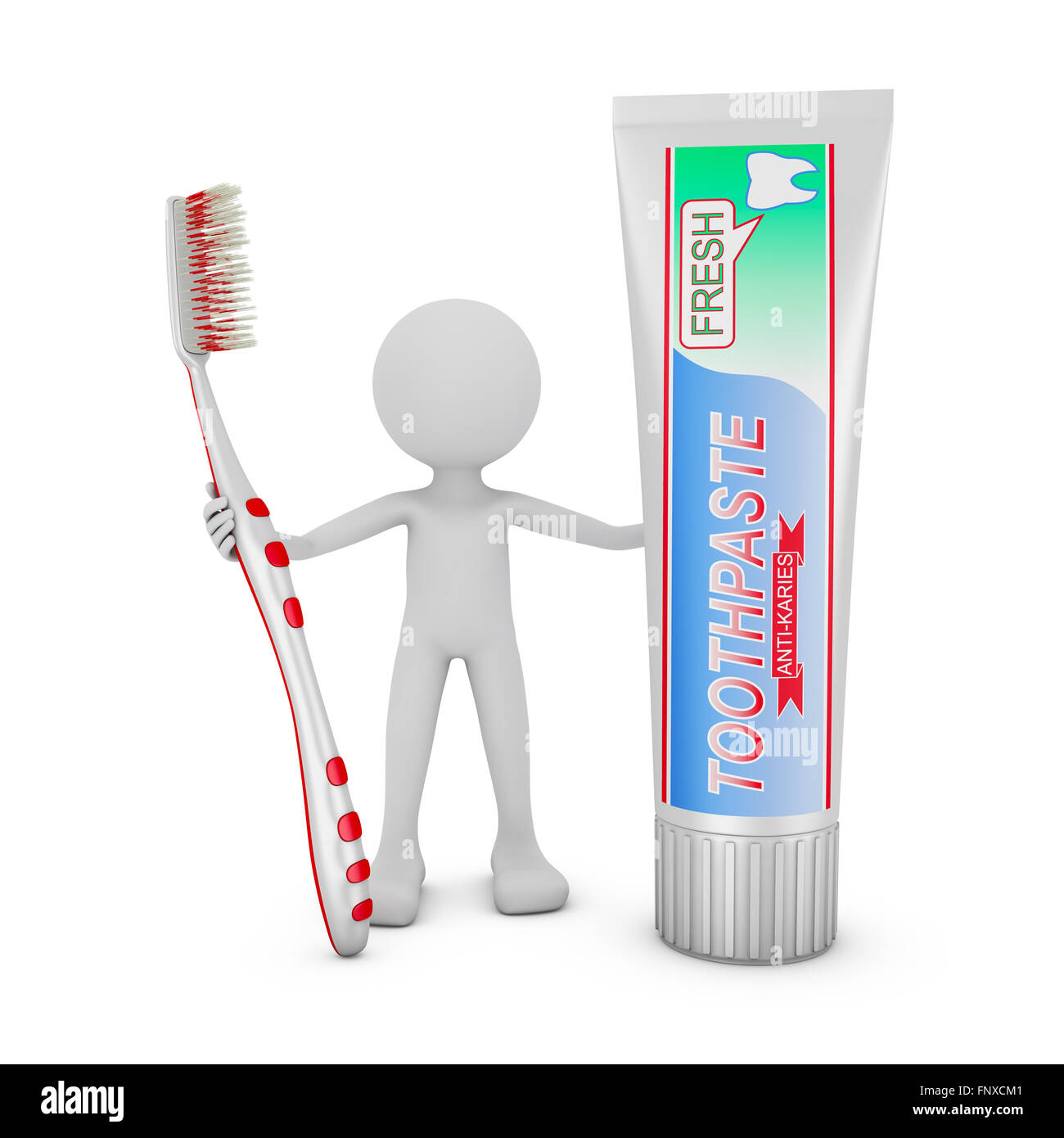 a man with a toothbrush and a tube of toothpaste Stock Photo - Alamy