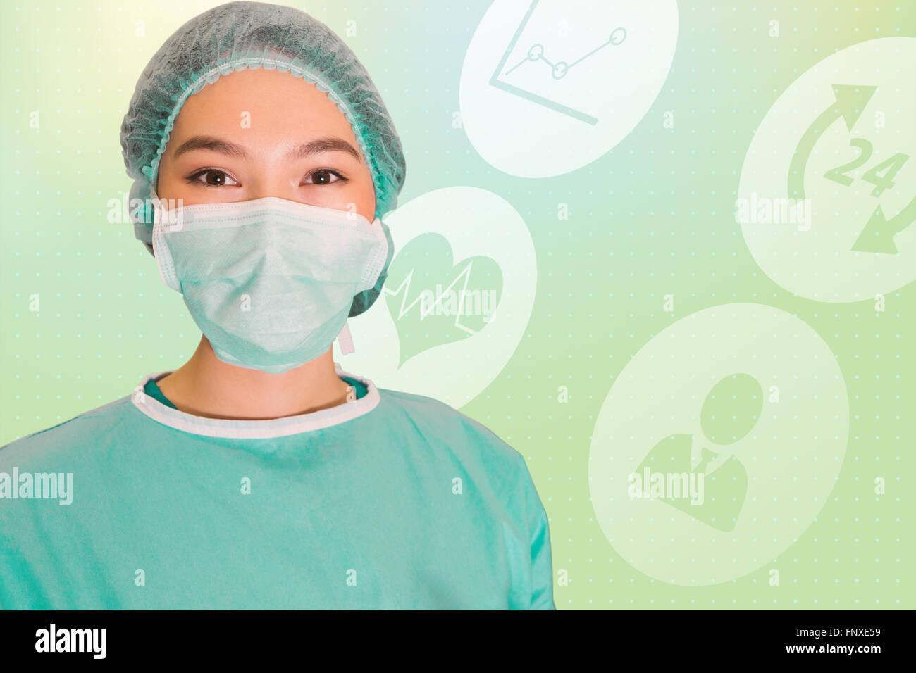 Composite image of portrait of surgeon woman Stock Photo - Alamy