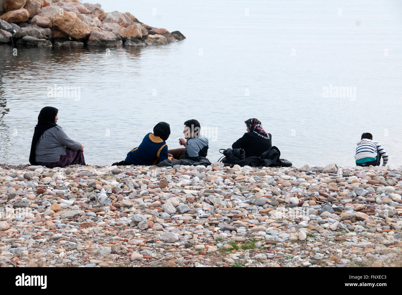 Chios Island, one of the places where refugees from Turkey land en ...