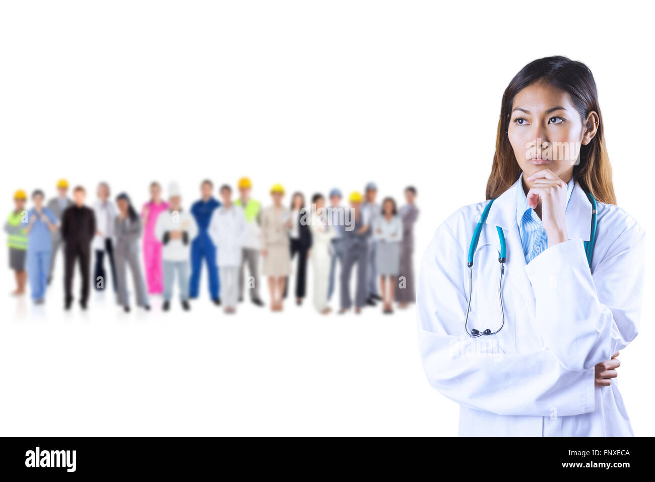 Focused woman in suit hi-res stock photography and images - Alamy