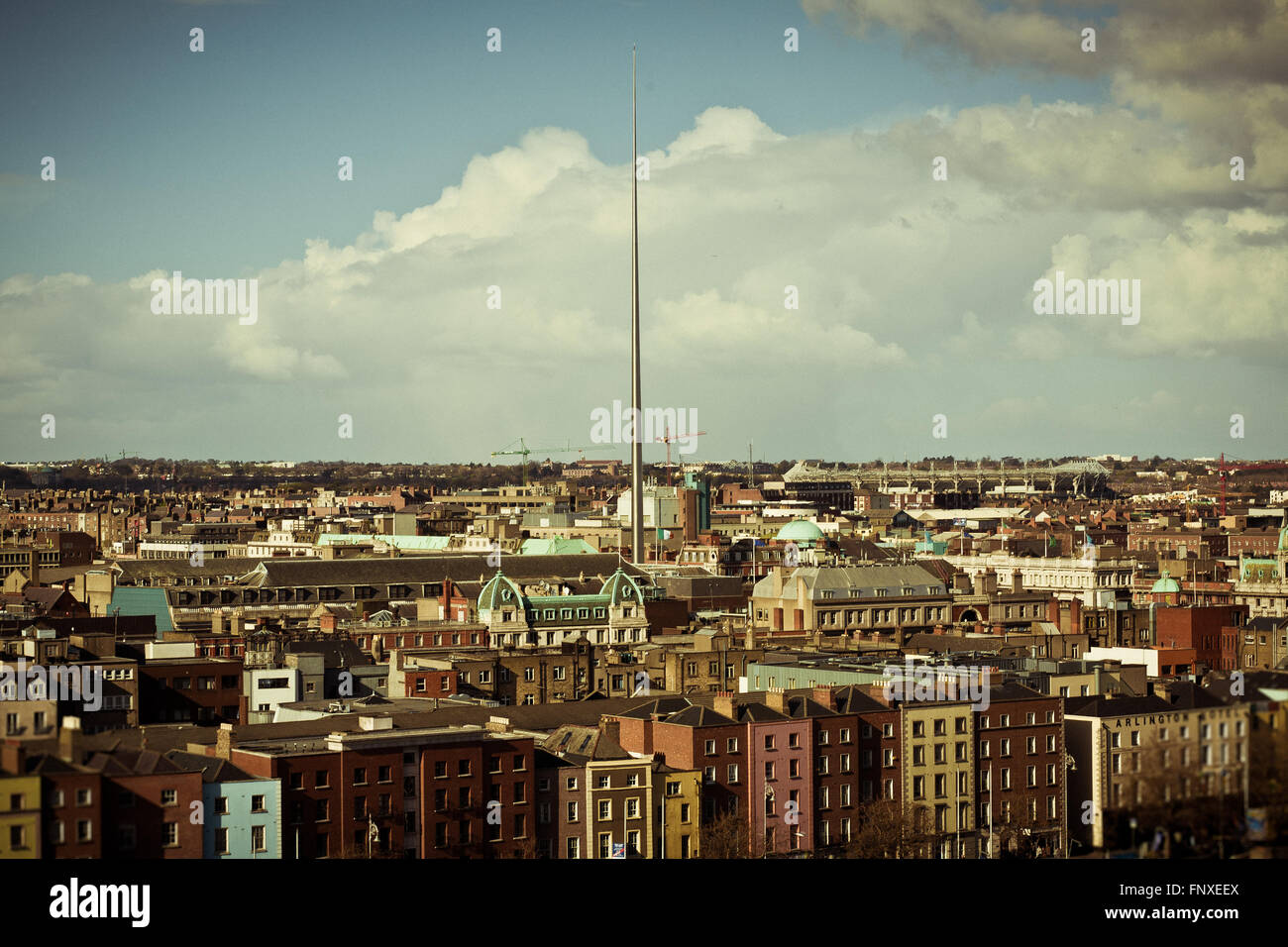 Aerial view, Georgian Dublin, Bachelors walk, spire Stock Photo - Alamy