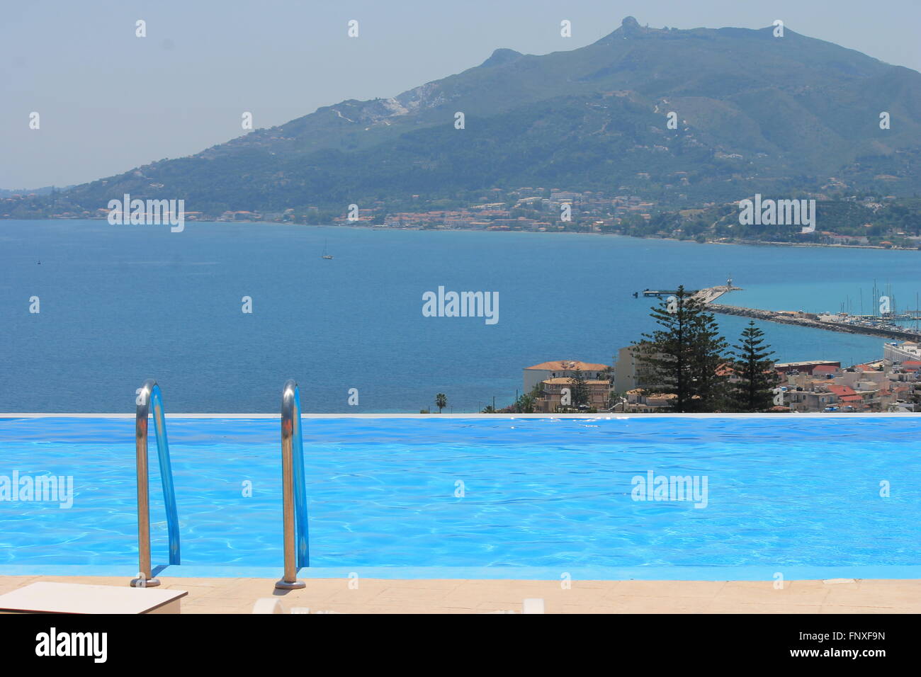 Zakynthos (Zante) town cityscape panorama of Greece city. Traveling ...