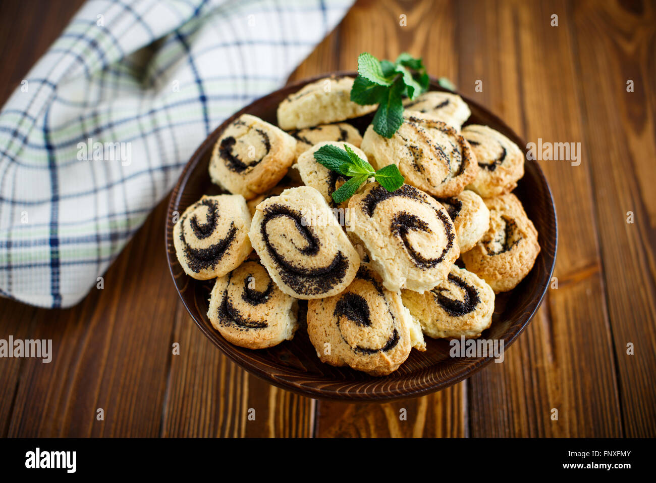 delicious crumbly biscuits with poppy seeds Stock Photo - Alamy