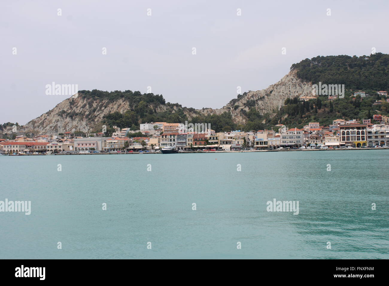 Zakynthos (Zante) town cityscape panorama of Greece city. Traveling ...