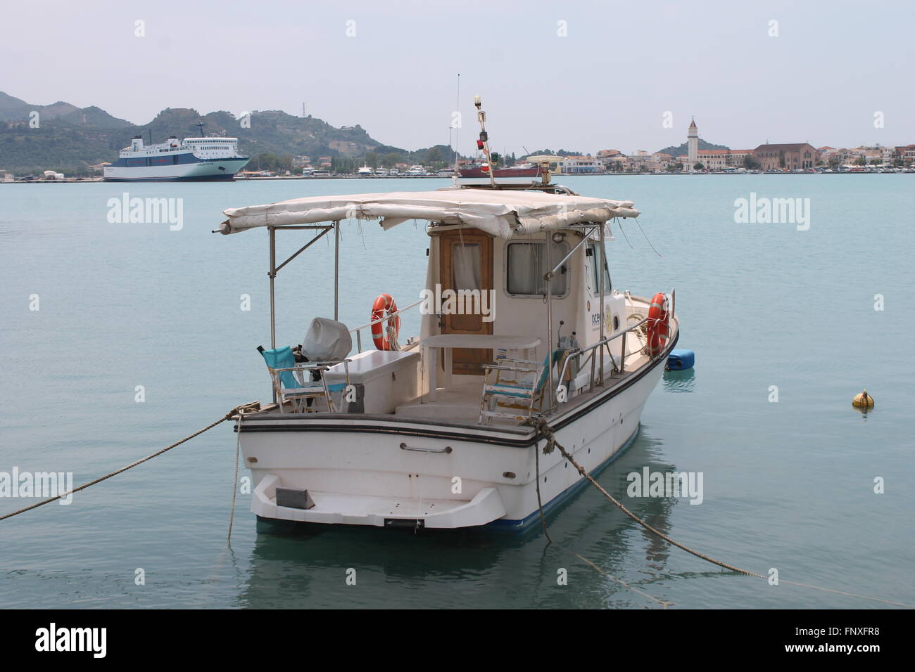 Zakynthos (Zante) town cityscape panorama of Greece city. Traveling ...