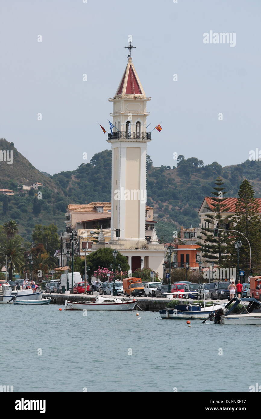 Zakynthos (Zante) town cityscape panorama of Greece city. Traveling ...