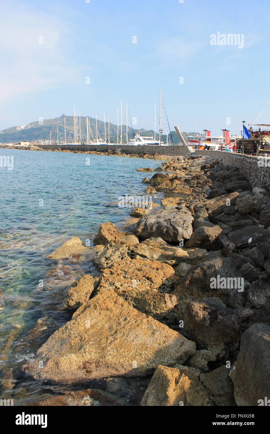 Zakynthos (Zante) town cityscape panorama of Greece city. Traveling ...