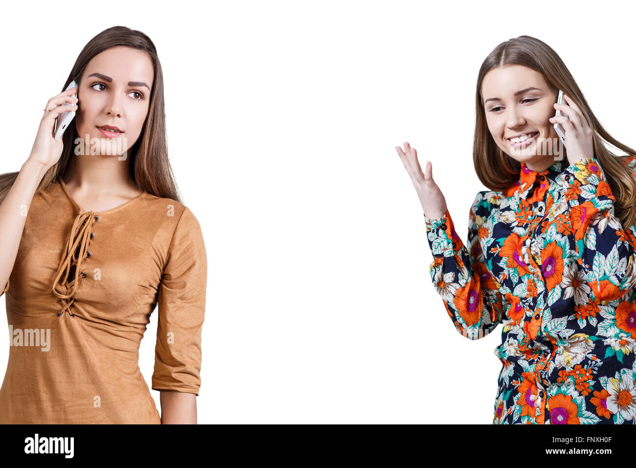 Two young women talking hi-res stock photography and images - Alamy