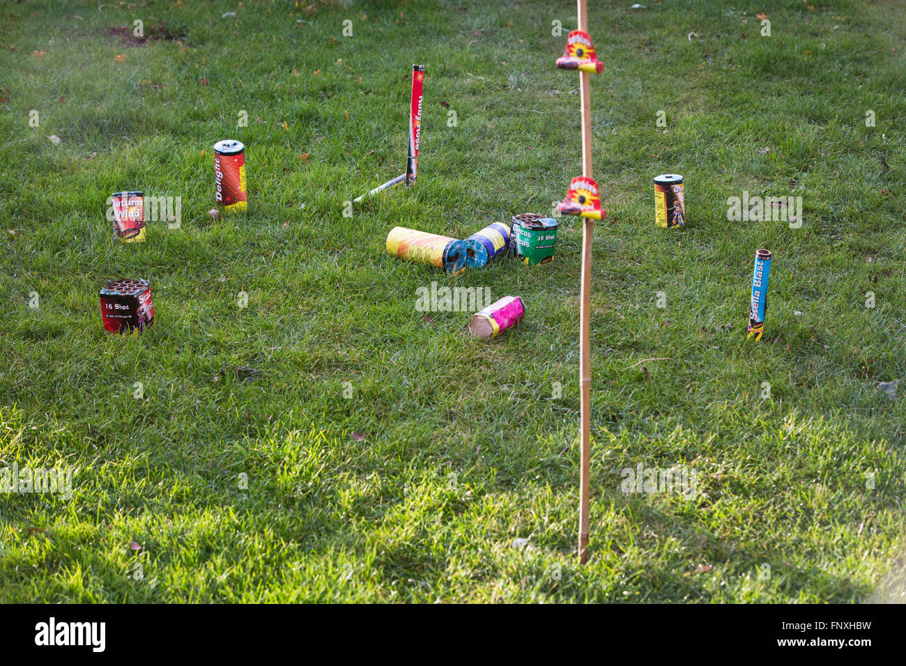 Fireworks and sparklers left overnight in a garden after a family ...