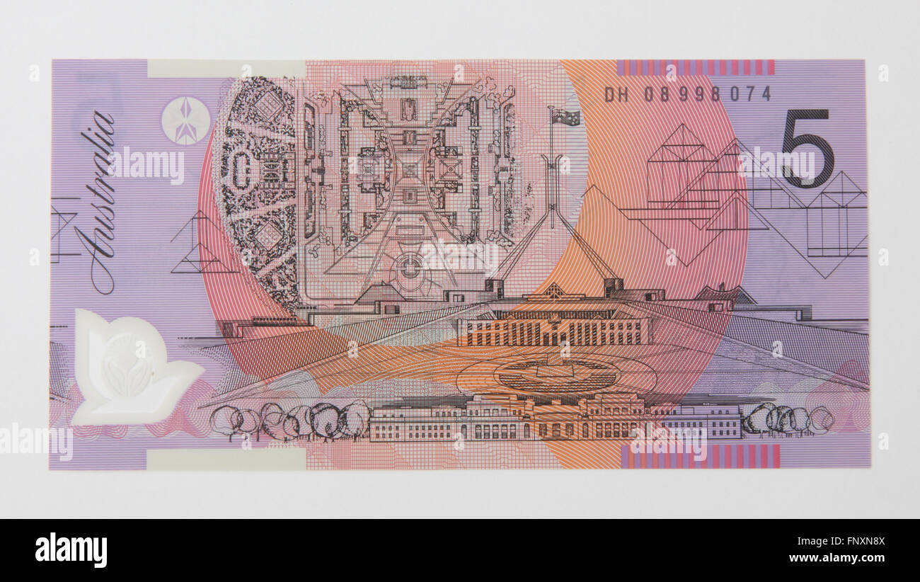 Australian five dollar note hi-res stock photography and images - Alamy