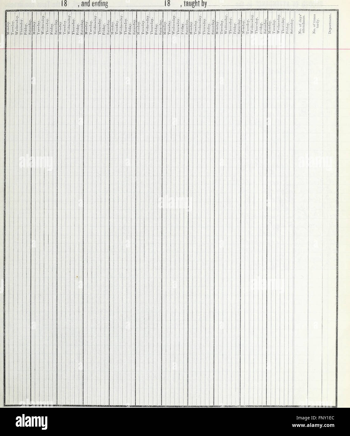 This historical document records the school registers for Ten Hatfield ...