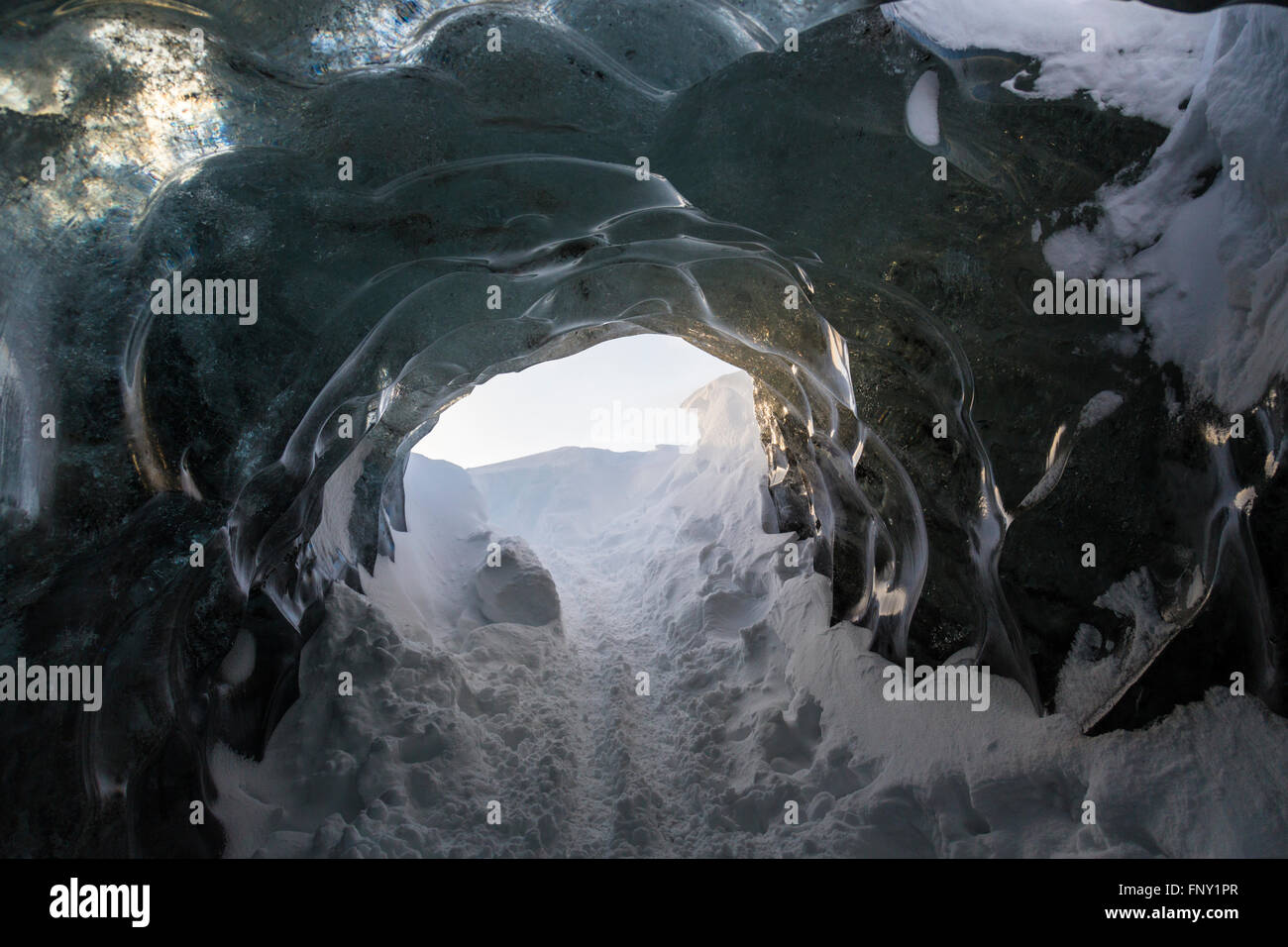 Ice tunnel, Vatnajökull Nationalpark, Glacier, Iceland Stock Photo - Alamy