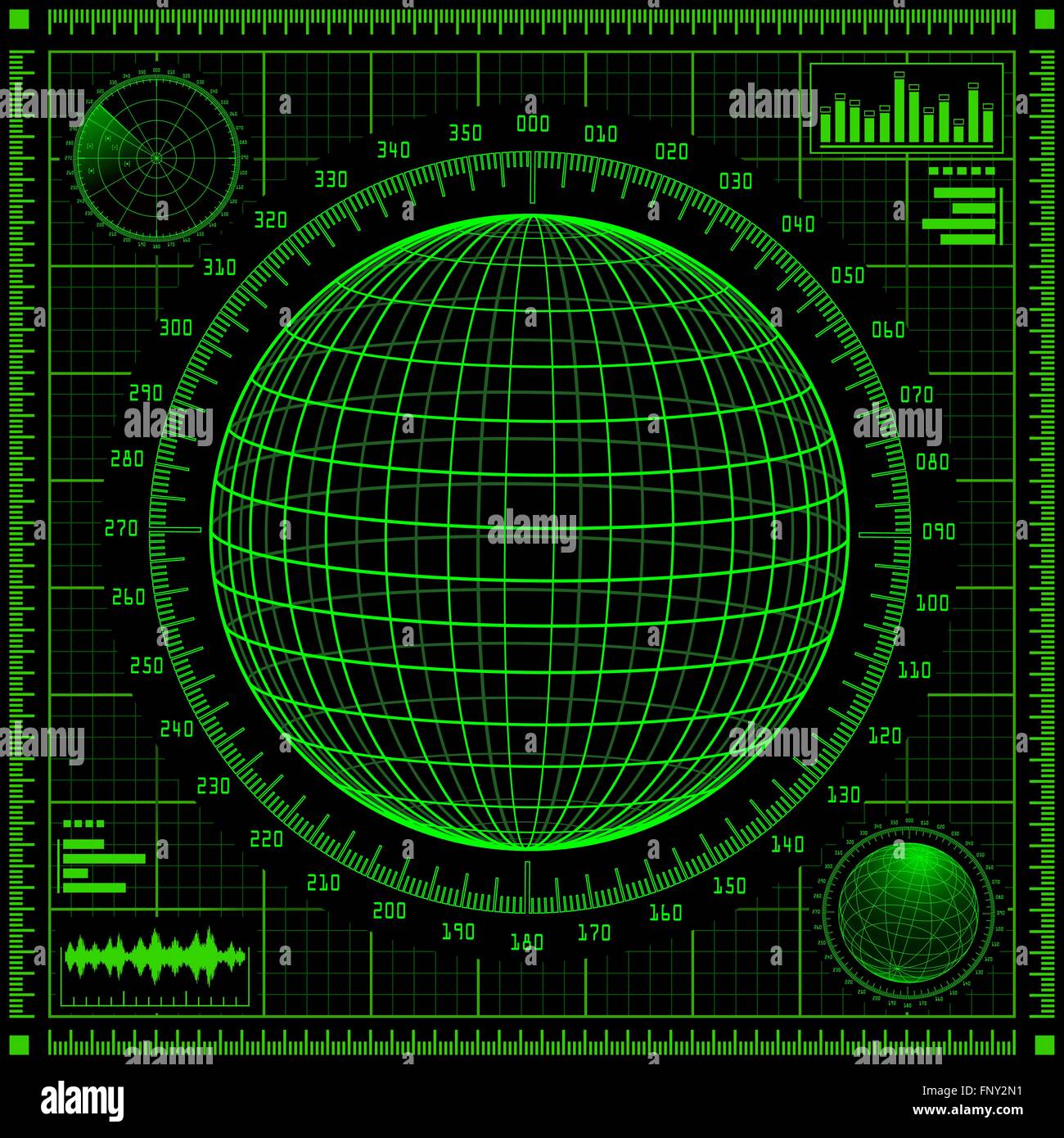 Radar screen with futuristic user interface HUD Stock Vector Image ...