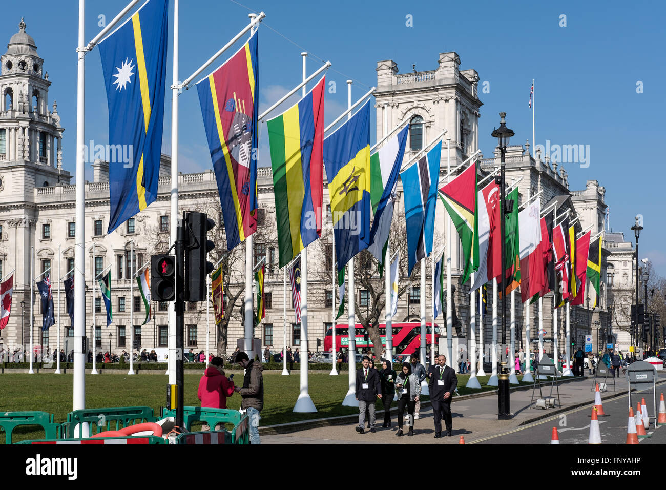 Flags Flying in Parliament Square Stock Photo - Alamy