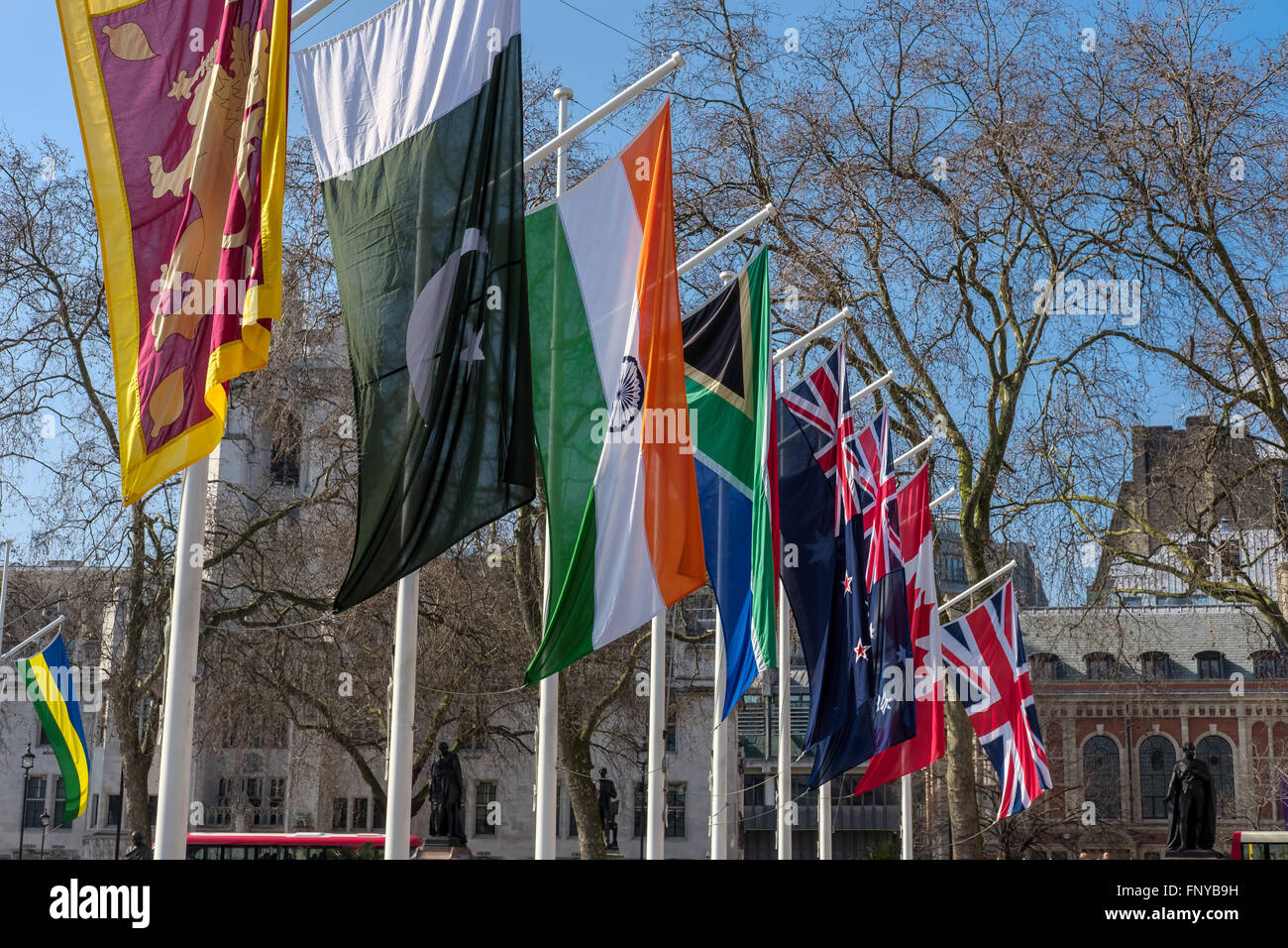 Flags Flying in Parliament Square Stock Photo - Alamy