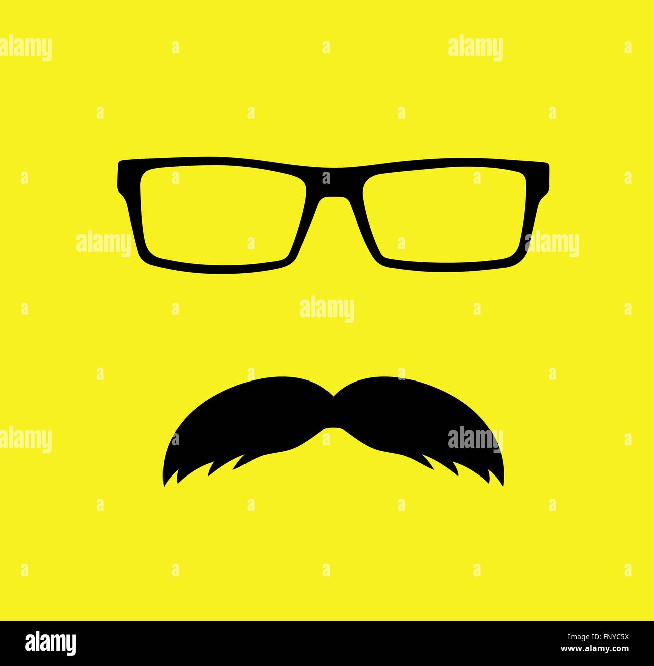 Mustache and Glasses vector illustration. Flat style icons Stock Vector Image & Art - Alamy